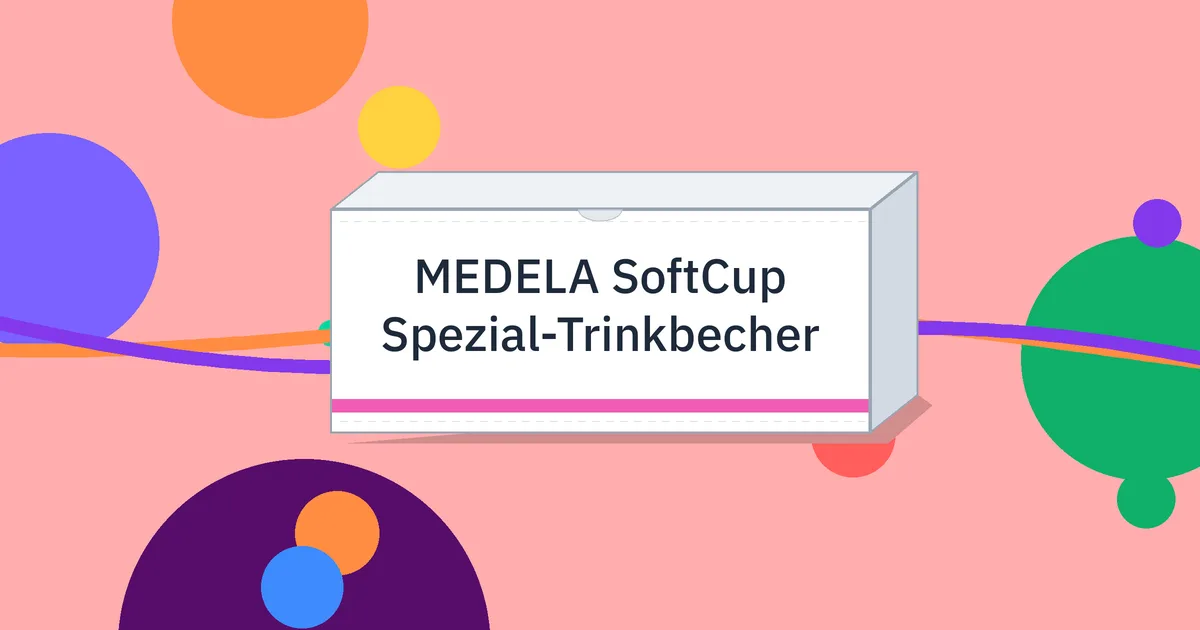 Symbolbild: Packung mit der Aufschrift MEDELA SoftCup Spezial-Trinkbecher (PZN 19407945) – Verfügbarkeit und Bezug in Apotheken in Frankfurt am Main