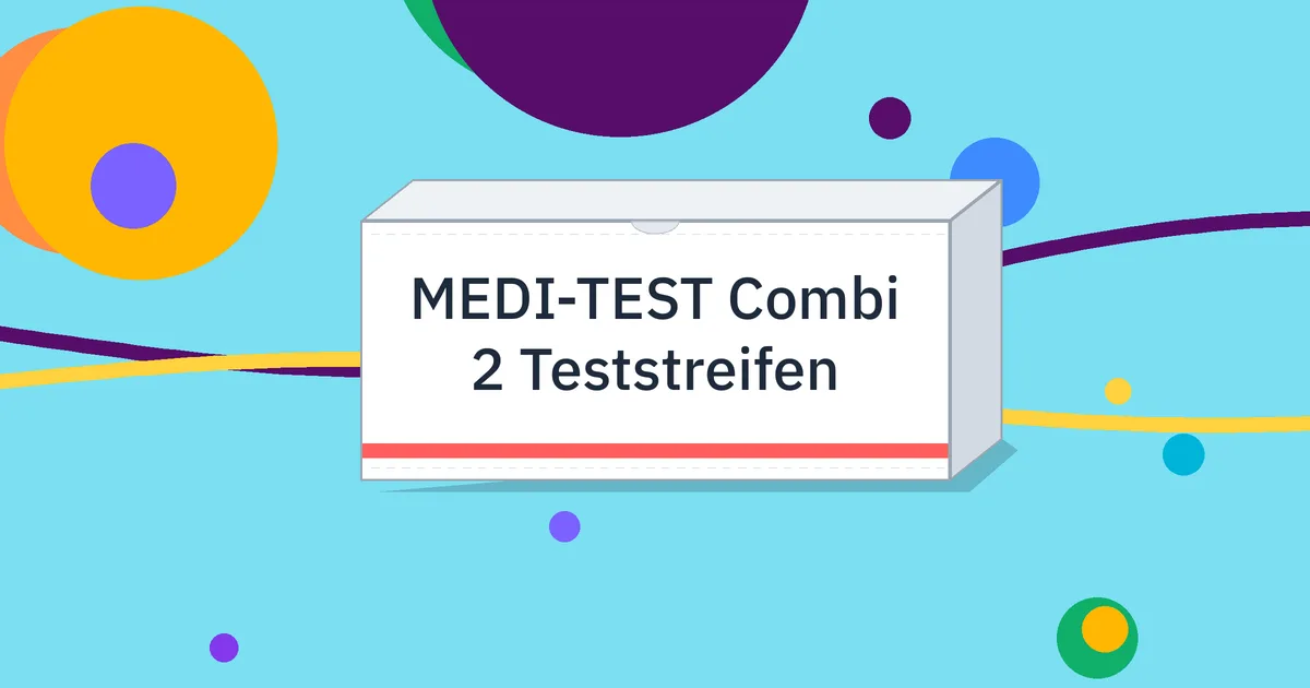 Symbolbild: Packung mit der Aufschrift MEDI-TEST Combi 2 Teststreifen (PZN 00516465) – Verfügbarkeit und Bezug in Apotheken in Frankfurt am Main