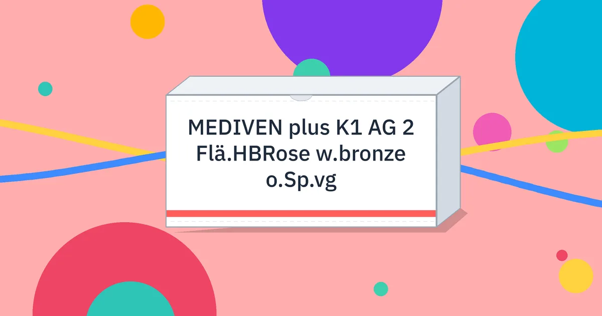 Symbolbild: Packung mit der Aufschrift MEDIVEN plus K1 AG 2 Flä.HBRose w.bronze o.Sp.vg (PZN 15914065) – Verfügbarkeit und Bezug in Apotheken in Frankfurt am Main