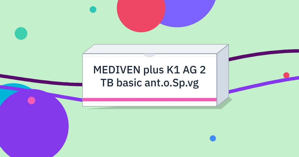 Symbolbild: Packung mit der Aufschrift MEDIVEN plus K1 AG 2 TB basic ant.o.Sp.vg (PZN 15056911) – Verfügbarkeit und Bezug in Apotheken in Frankfurt am Main