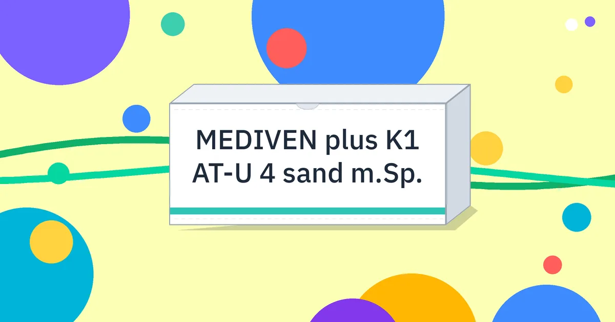 Symbolbild: Packung mit der Aufschrift MEDIVEN plus K1 AT-U 4 sand m.Sp. (PZN 18932460) – Verfügbarkeit und Bezug in Apotheken in Frankfurt am Main
