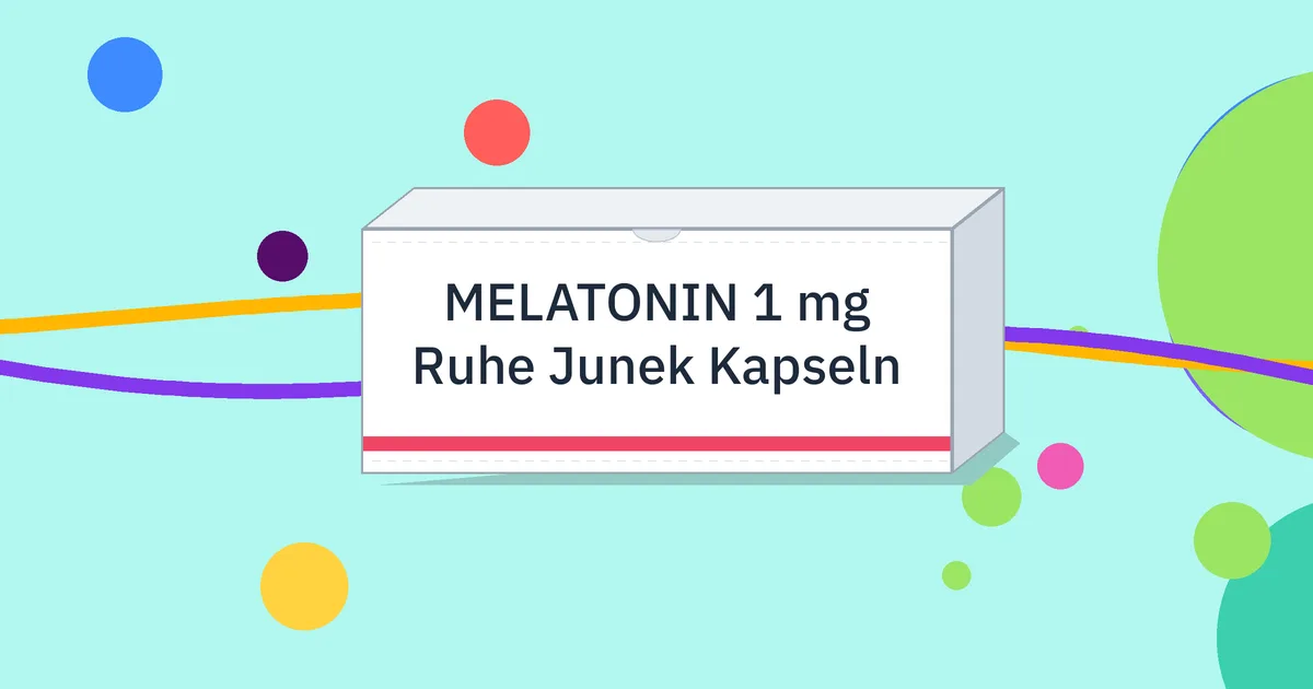 Symbolbild: Packung mit der Aufschrift MELATONIN 1 mg Ruhe Junek Kapseln (PZN 17900162) – Verfügbarkeit und Bezug in Apotheken in Frankfurt am Main