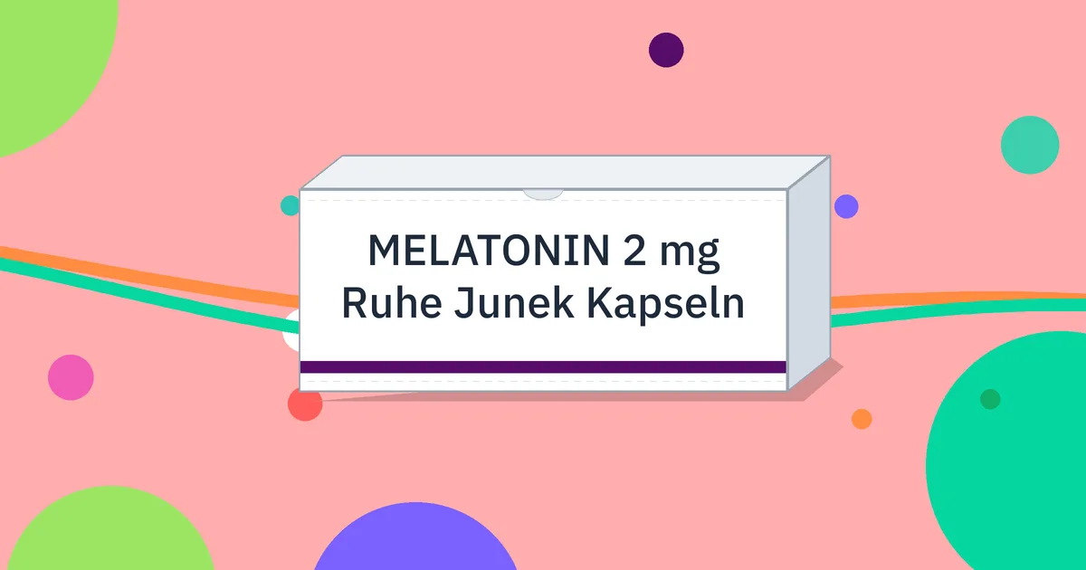 Symbolbild: Packung mit der Aufschrift MELATONIN 2 mg Ruhe Junek Kapseln (PZN 17900363) – Verfügbarkeit und Bezug in Apotheken in Frankfurt am Main