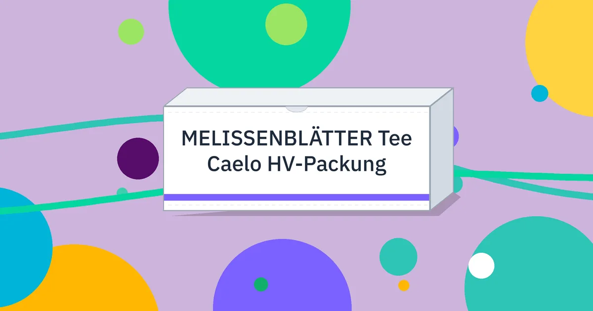 Symbolbild: Packung mit der Aufschrift MELISSENBLÄTTER Tee Caelo HV-Packung (PZN 09505523) – Verfügbarkeit und Bezug in Apotheken in Frankfurt am Main