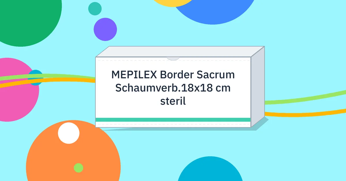 Symbolbild: Packung mit der Aufschrift MEPILEX Border Sacrum Schaumverb.18x18 cm steril (PZN 18034933) – Verfügbarkeit und Bezug in Apotheken in Frankfurt am Main