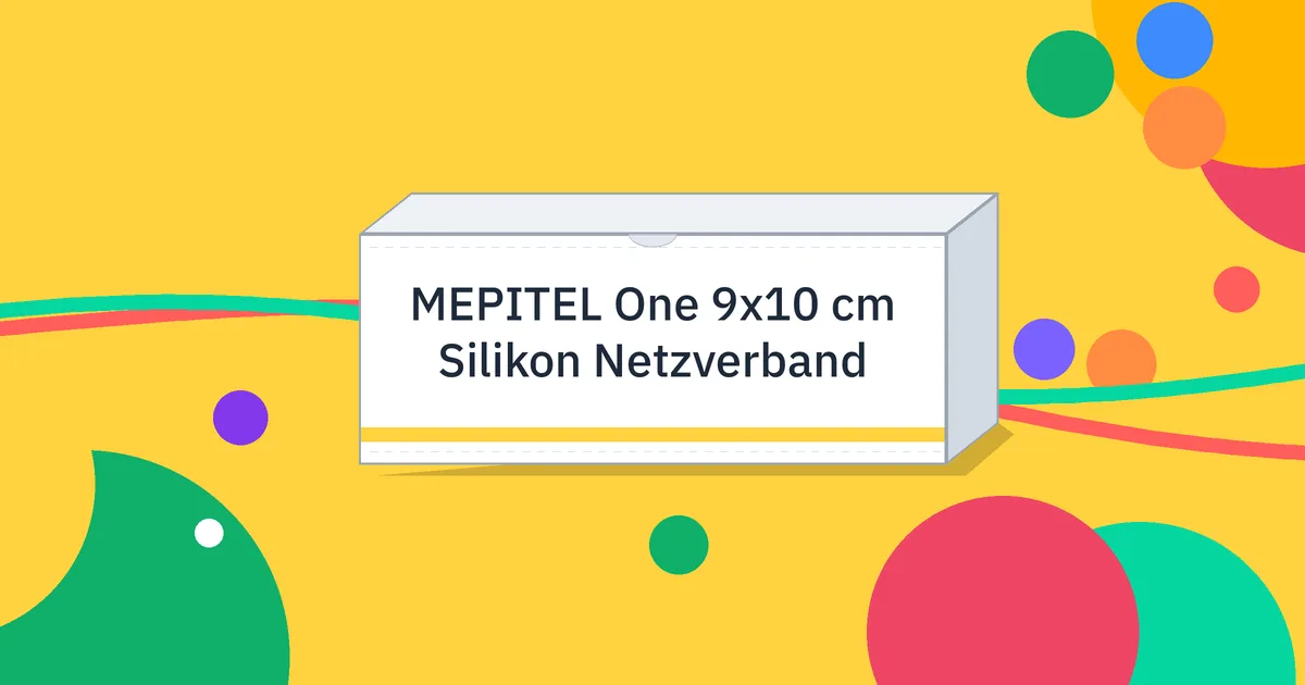 Symbolbild: Packung mit der Aufschrift MEPITEL One 9x10 cm Silikon Netzverband (PZN 19362102) – Verfügbarkeit und Bezug in Apotheken in Frankfurt am Main