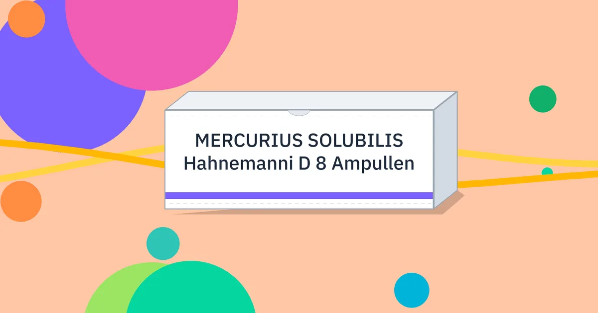 Symbolbild: Packung mit der Aufschrift MERCURIUS SOLUBILIS Hahnemanni D 8 Ampullen (PZN 11707211) – Verfügbarkeit und Bezug in Apotheken in Frankfurt am Main