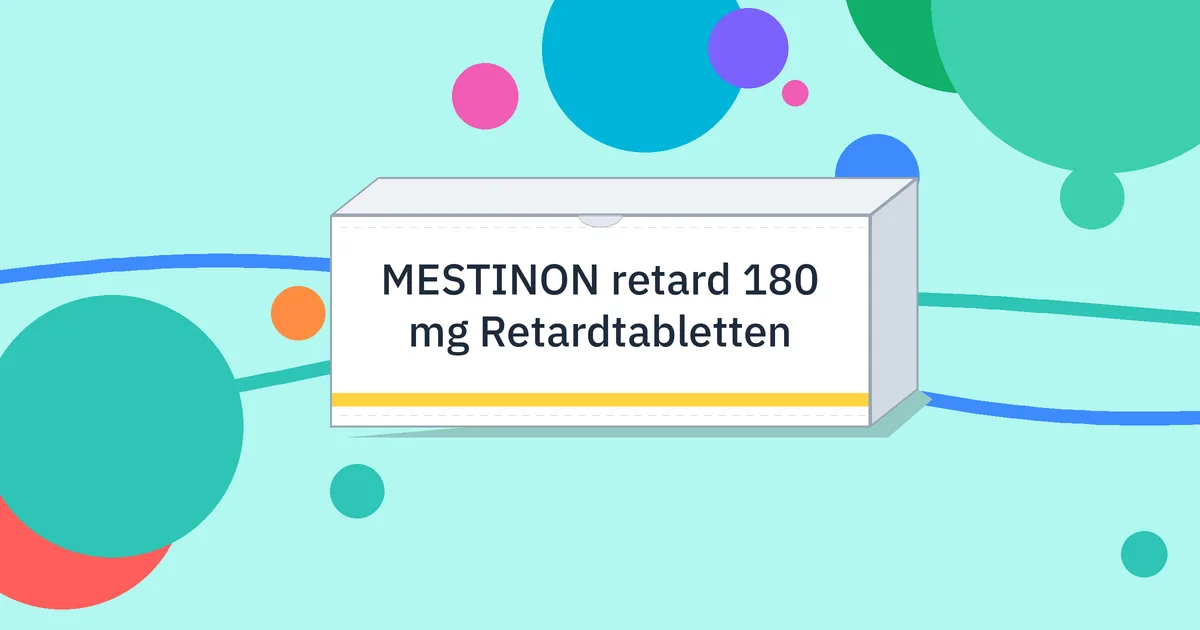 Symbolbild: Packung mit der Aufschrift MESTINON retard 180 mg Retardtabletten (PZN 12594967) – Verfügbarkeit und Bezug in Apotheken in Frankfurt am Main