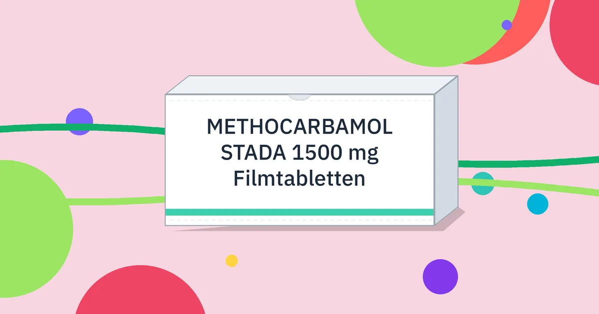 Symbolbild: Packung mit der Aufschrift METHOCARBAMOL STADA 1500 mg Filmtabletten (PZN 17974019) – Verfügbarkeit und Bezug in Apotheken in Frankfurt am Main