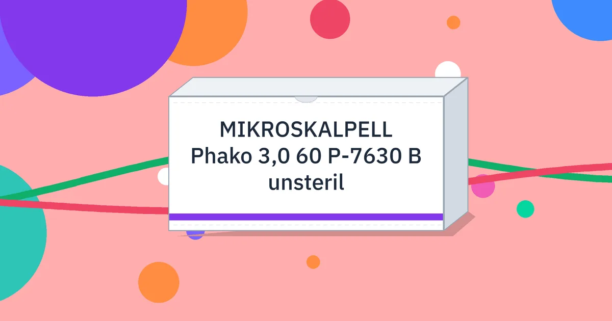 Symbolbild: Packung mit der Aufschrift MIKROSKALPELL Phako 3,0 60 P-7630 B unsteril (PZN 09224451) – Verfügbarkeit und Bezug in Apotheken in Frankfurt am Main