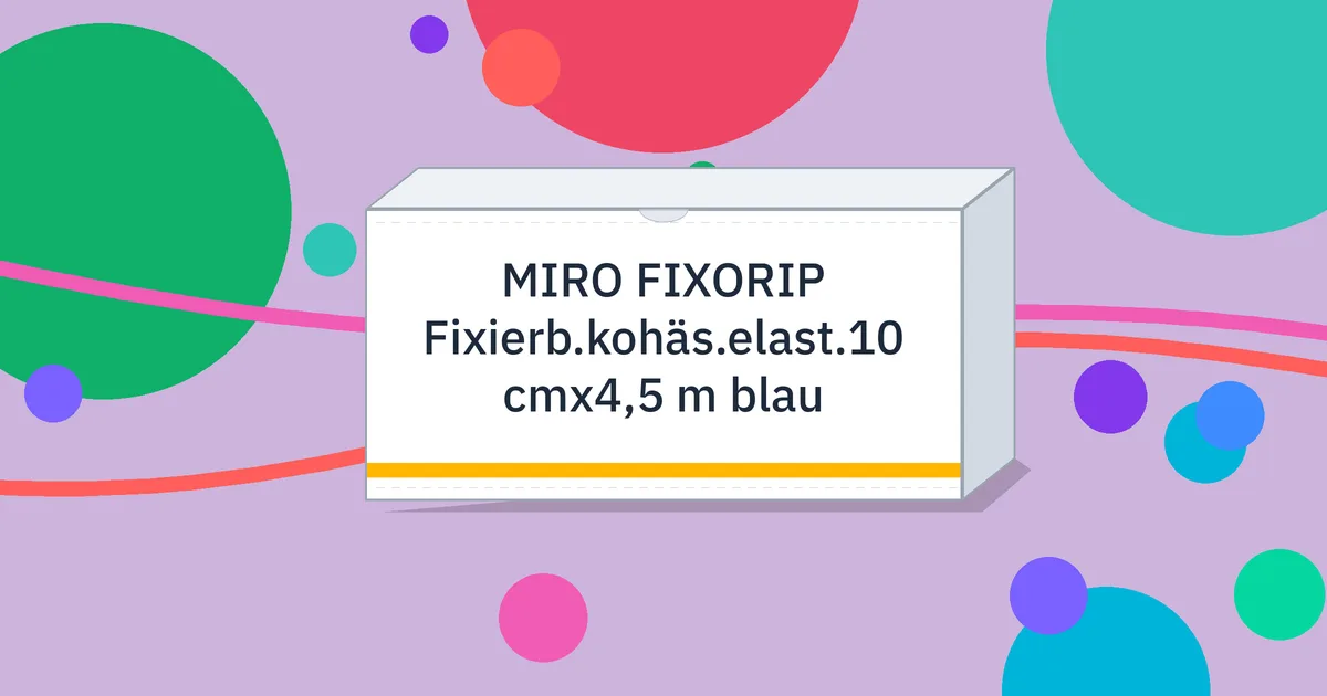 Symbolbild: Packung mit der Aufschrift MIRO FIXORIP Fixierb.kohäs.elast.10 cmx4,5 m blau (PZN 16796082) – Verfügbarkeit und Bezug in Apotheken in Frankfurt am Main