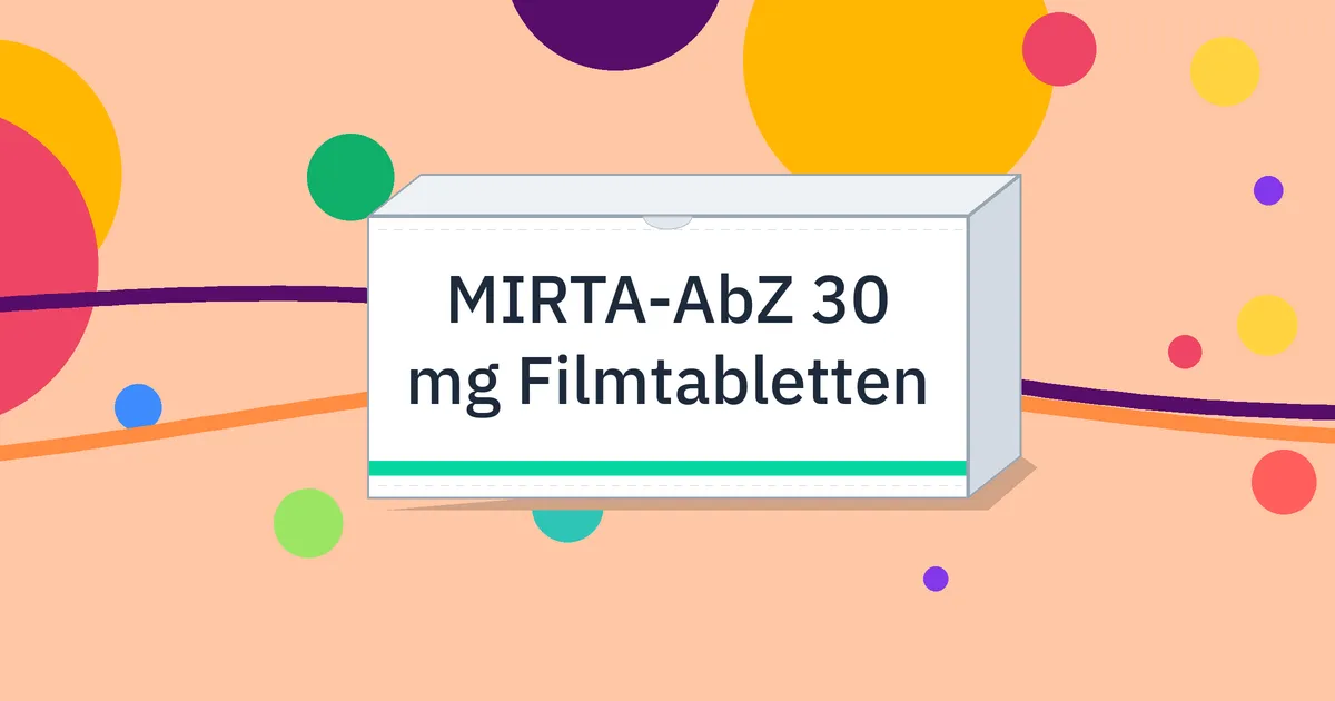 Symbolbild: Packung mit der Aufschrift MIRTA-AbZ 30 mg Filmtabletten (PZN 19101761) – Verfügbarkeit und Bezug in Apotheken in Frankfurt am Main
