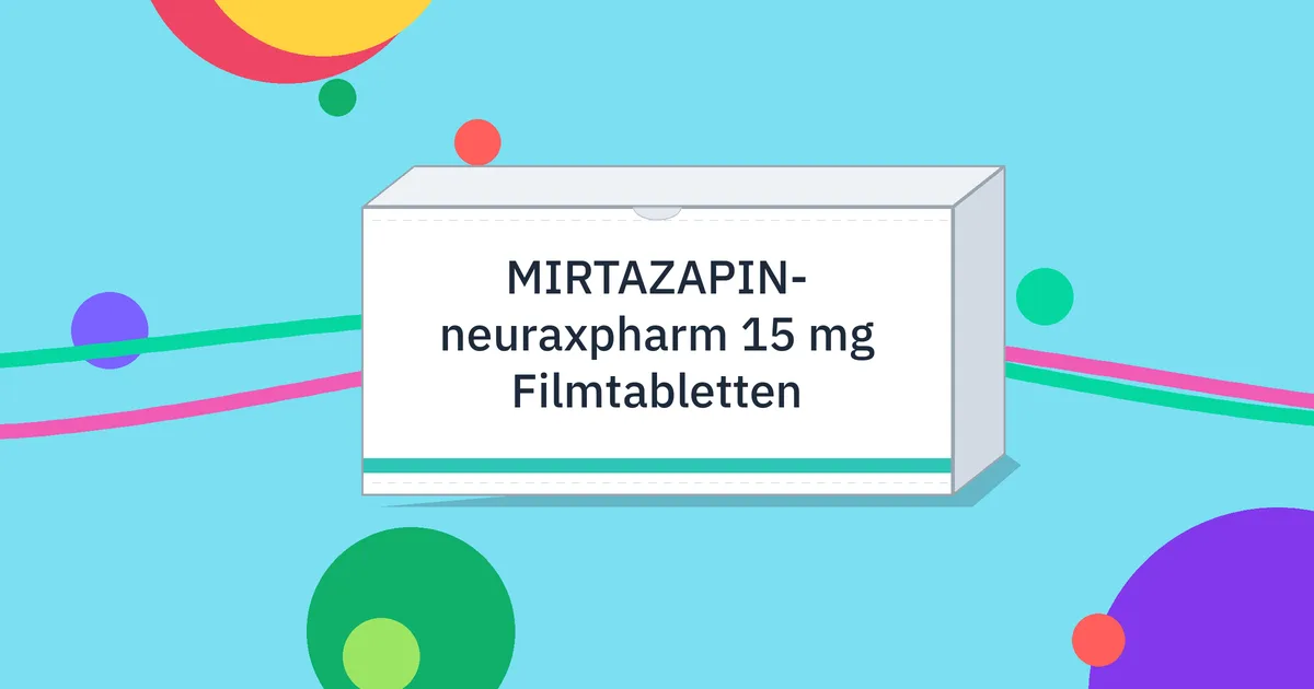Symbolbild: Packung mit der Aufschrift MIRTAZAPIN-neuraxpharm 15 mg Filmtabletten (PZN 03647363) – Verfügbarkeit und Bezug in Apotheken in Frankfurt am Main