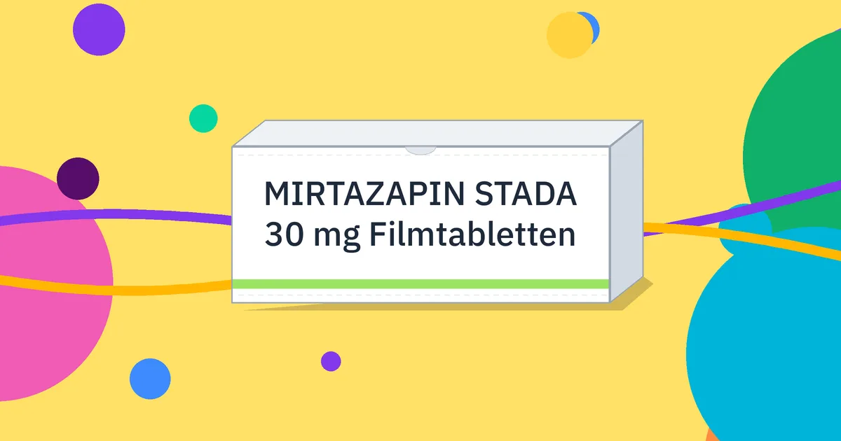 Symbolbild: Packung mit der Aufschrift MIRTAZAPIN STADA 30 mg Filmtabletten (PZN 02268971) – Verfügbarkeit und Bezug in Apotheken in Frankfurt am Main