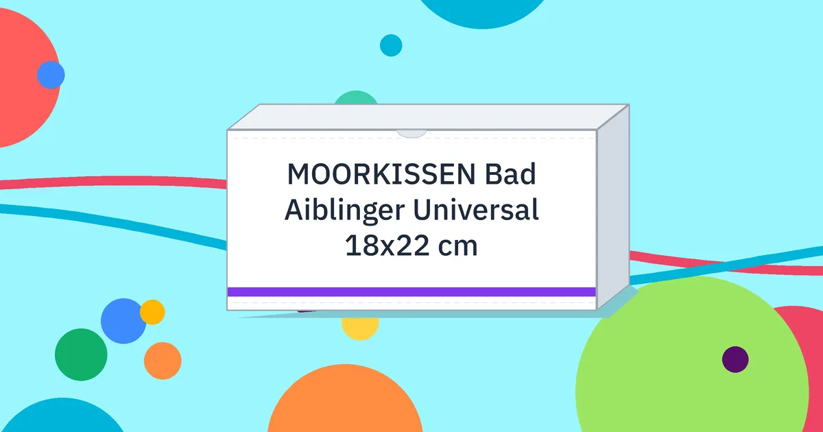 Symbolbild: Packung mit der Aufschrift MOORKISSEN Bad Aiblinger Universal 18x22 cm (PZN 12700174) – Verfügbarkeit und Bezug in Apotheken in Frankfurt am Main
