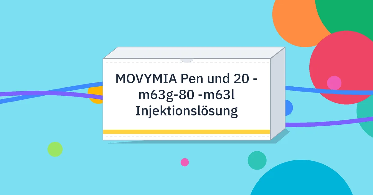 Symbolbild: Packung mit der Aufschrift MOVYMIA Pen und 20 -m63g-80 -m63l Injektionslösung (PZN 16654577) – Verfügbarkeit und Bezug in Apotheken in Frankfurt am Main