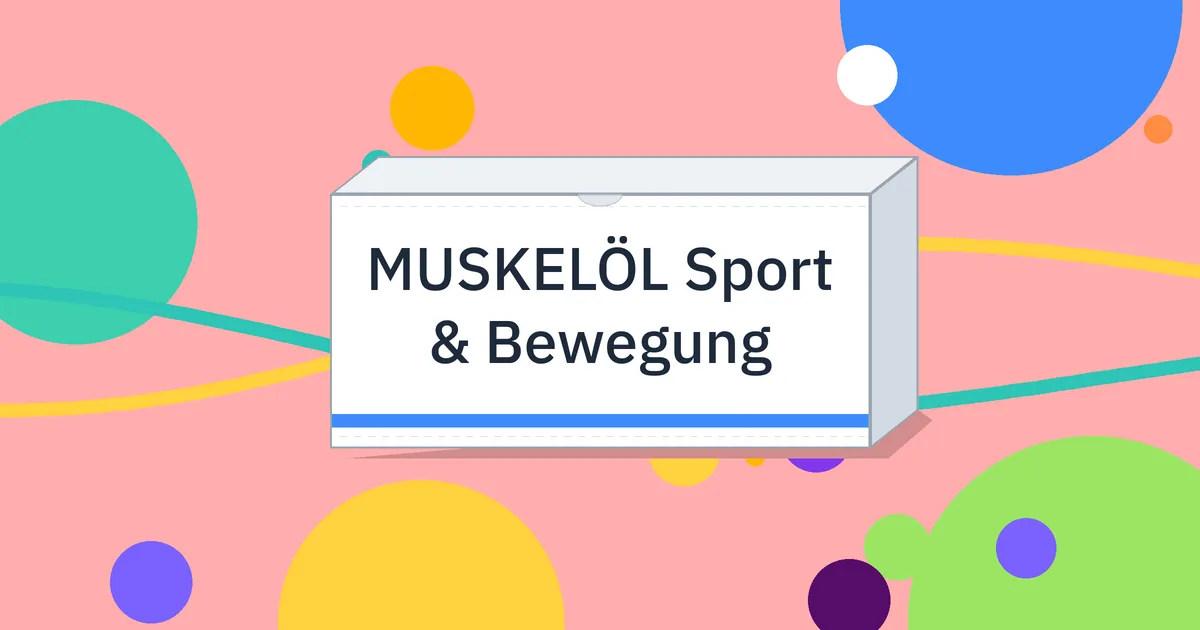 Symbolbild: Packung mit der Aufschrift MUSKELÖL Sport & Bewegung (PZN 20160786) – Verfügbarkeit und Bezug in Apotheken in Frankfurt am Main