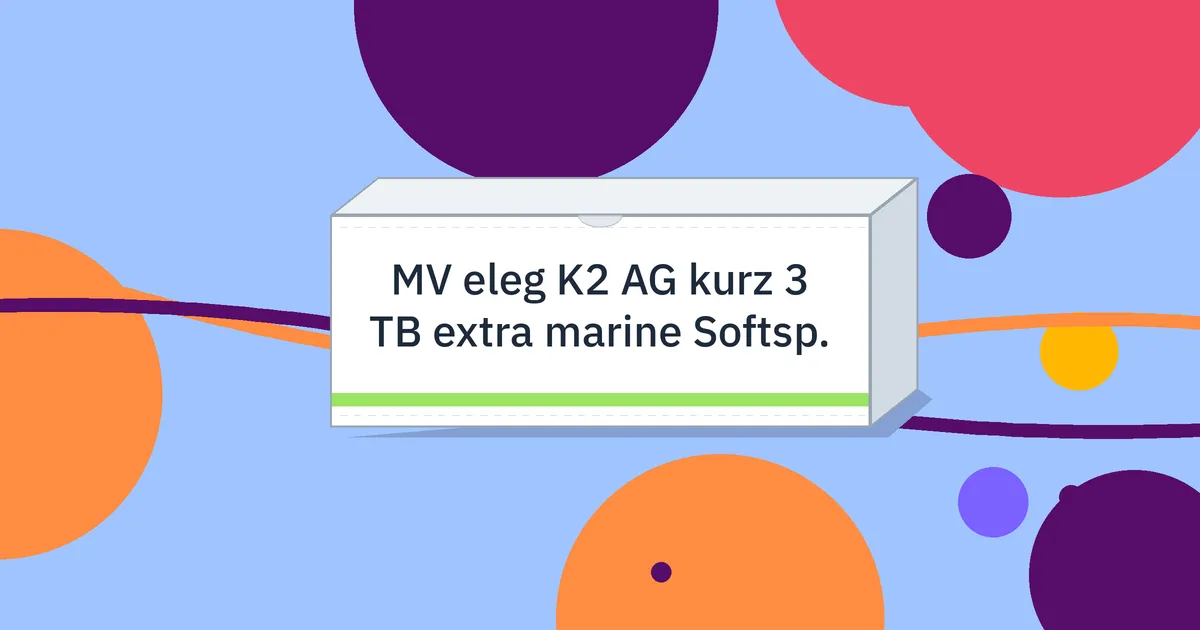 Symbolbild: Packung mit der Aufschrift MV eleg K2 AG kurz 3 TB extra marine Softsp. (PZN 14606143) – Verfügbarkeit und Bezug in Apotheken in Frankfurt am Main