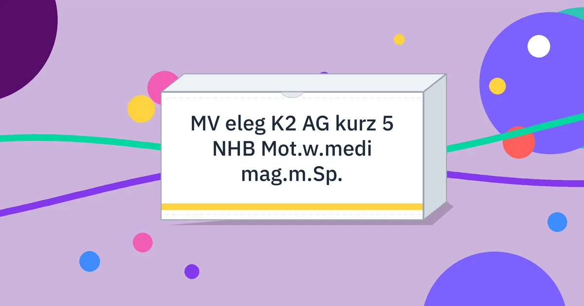 Symbolbild: Packung mit der Aufschrift MV eleg K2 AG kurz 5 NHB Mot.w.medi mag.m.Sp. (PZN 15712717) – Verfügbarkeit und Bezug in Apotheken in Frankfurt am Main