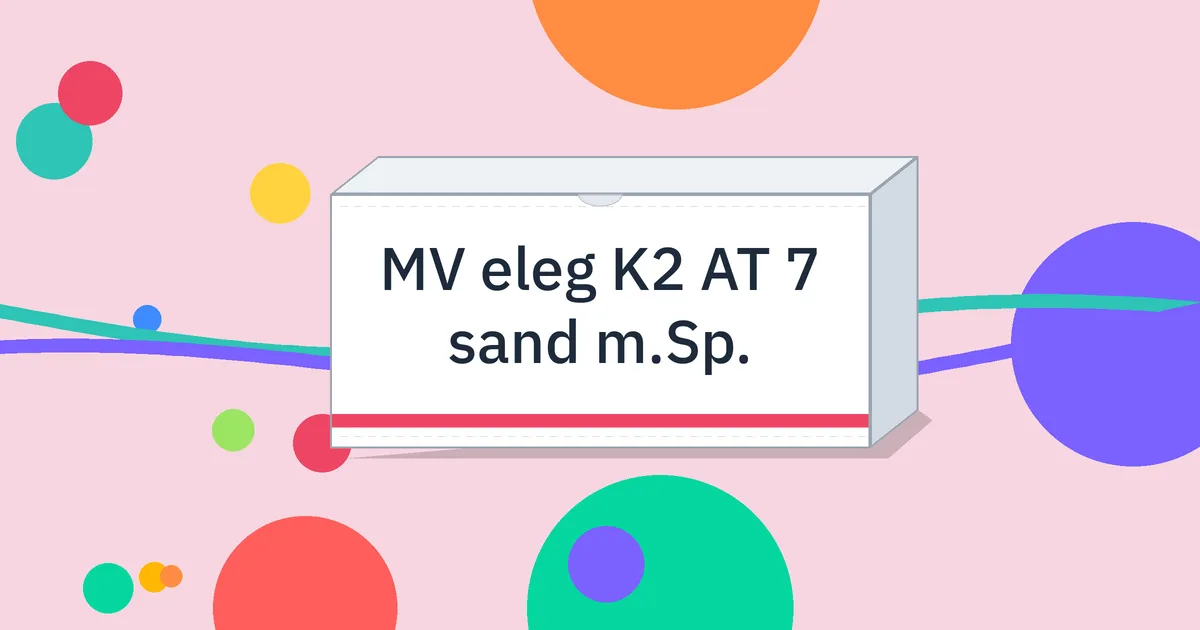 Symbolbild: Packung mit der Aufschrift MV eleg K2 AT 7 sand m.Sp. (PZN 18922935) – Verfügbarkeit und Bezug in Apotheken in Frankfurt am Main