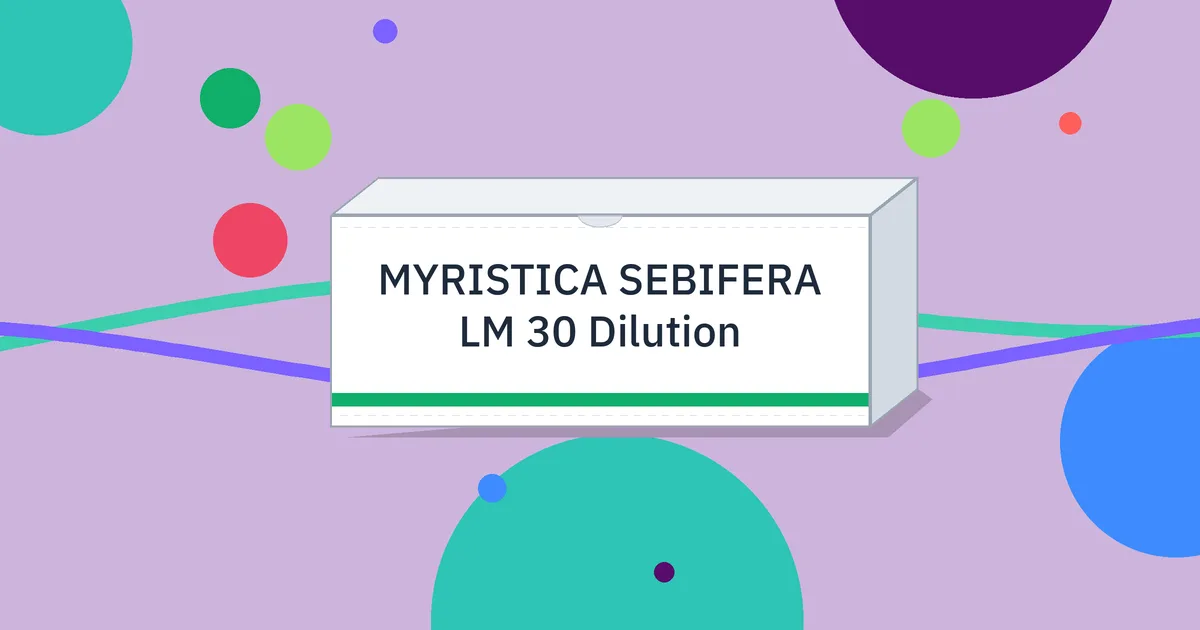 Symbolbild: Packung mit der Aufschrift MYRISTICA SEBIFERA LM 30 Dilution (PZN 13612791) – Verfügbarkeit und Bezug in Apotheken in Frankfurt am Main