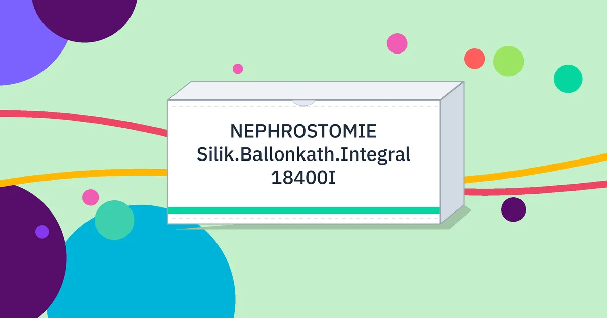 Symbolbild: Packung mit der Aufschrift NEPHROSTOMIE Silik.Ballonkath.Integral 18400I (PZN 04154970) – Verfügbarkeit und Bezug in Apotheken in Frankfurt am Main