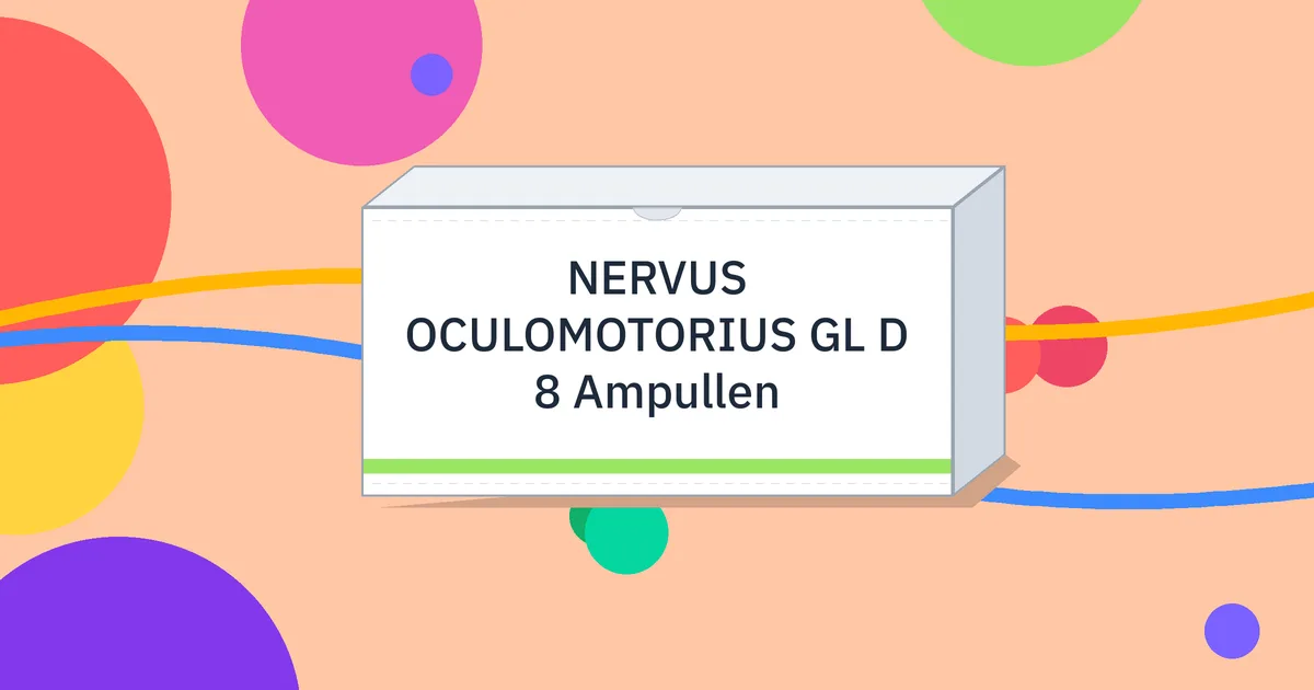 Symbolbild: Packung mit der Aufschrift NERVUS OCULOMOTORIUS GL D 8 Ampullen (PZN 02940517) – Verfügbarkeit und Bezug in Apotheken in Frankfurt am Main