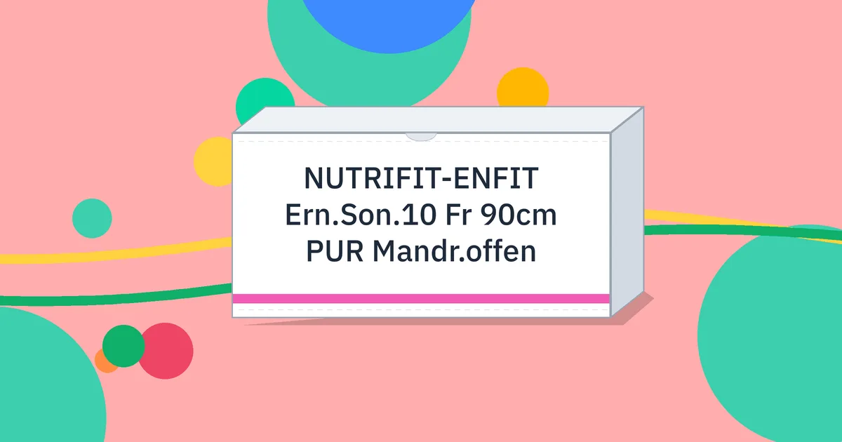 Symbolbild: Packung mit der Aufschrift NUTRIFIT-ENFIT Ern.Son.10 Fr 90cm PUR Mandr.offen (PZN 14174264) – Verfügbarkeit und Bezug in Apotheken in Frankfurt am Main