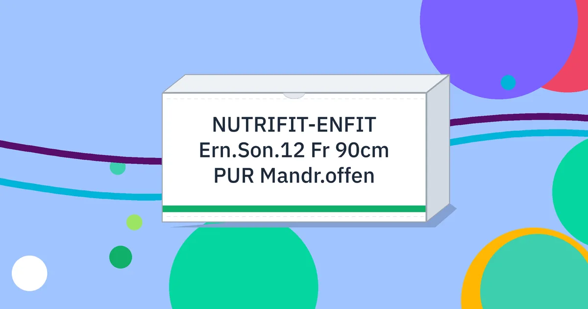 Symbolbild: Packung mit der Aufschrift NUTRIFIT-ENFIT Ern.Son.12 Fr 90cm PUR Mandr.offen (PZN 14174287) – Verfügbarkeit und Bezug in Apotheken in Frankfurt am Main