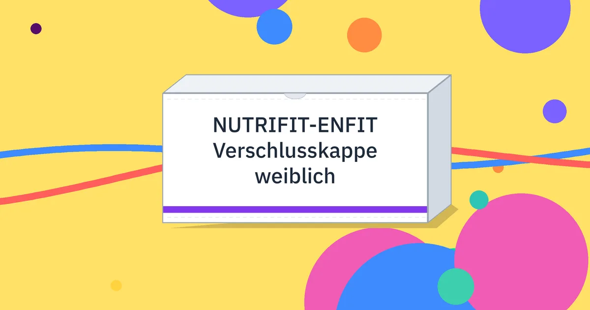 Symbolbild: Packung mit der Aufschrift NUTRIFIT-ENFIT Verschlusskappe weiblich (PZN 14187189) – Verfügbarkeit und Bezug in Apotheken in Frankfurt am Main