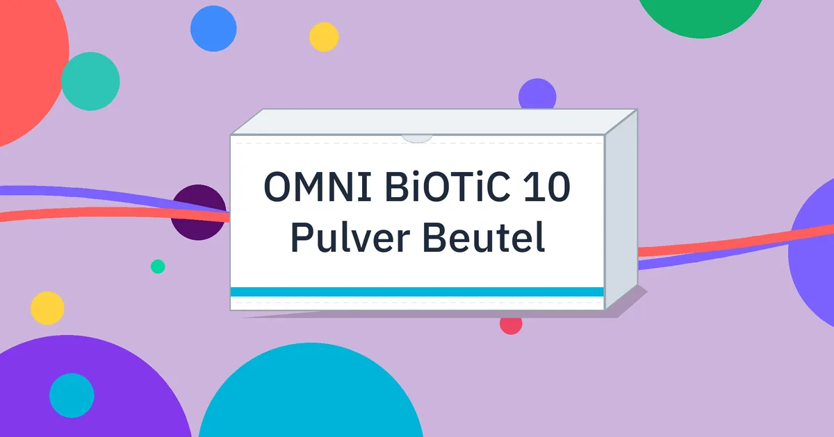 Symbolbild: Packung mit der Aufschrift OMNI BiOTiC 10 Pulver Beutel (PZN 13584824) – Verfügbarkeit und Bezug in Apotheken in Frankfurt am Main