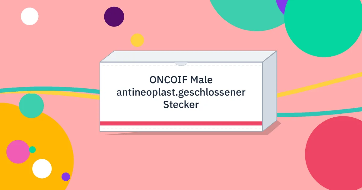 Symbolbild: Packung mit der Aufschrift ONCOIF Male antineoplast.geschlossener Stecker (PZN 19466416) – Verfügbarkeit und Bezug in Apotheken in Frankfurt am Main