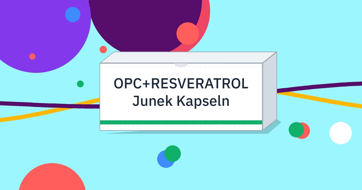 Symbolbild: Packung mit der Aufschrift OPC+RESVERATROL Junek Kapseln (PZN 07078790) – Verfügbarkeit und Bezug in Apotheken in Frankfurt am Main