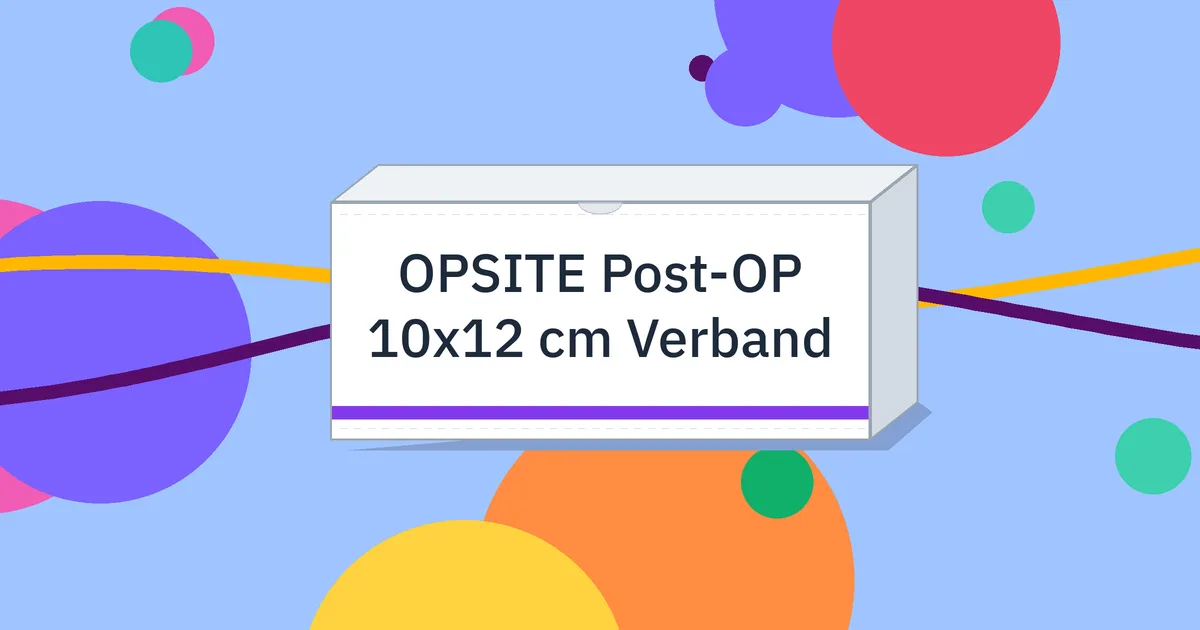 Symbolbild: Packung mit der Aufschrift OPSITE Post-OP 10x12 cm Verband (PZN 11184635) – Verfügbarkeit und Bezug in Apotheken in Frankfurt am Main