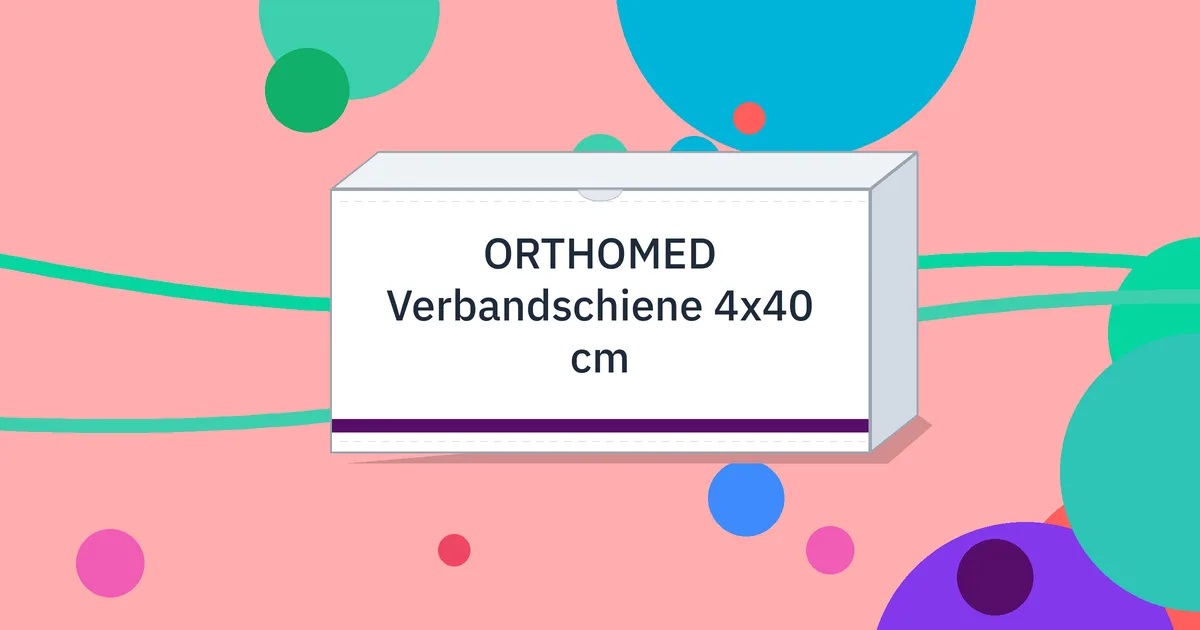 Symbolbild: Packung mit der Aufschrift ORTHOMED Verbandschiene 4x40 cm (PZN 03819568) – Verfügbarkeit und Bezug in Apotheken in Frankfurt am Main