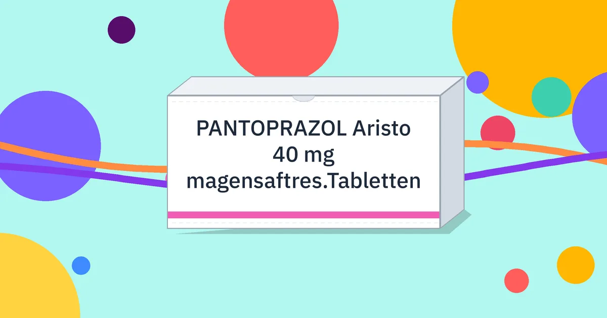 Symbolbild: Packung mit der Aufschrift PANTOPRAZOL Aristo 40 mg magensaftres.Tabletten (PZN 10549336) – Verfügbarkeit und Bezug in Apotheken in Frankfurt am Main