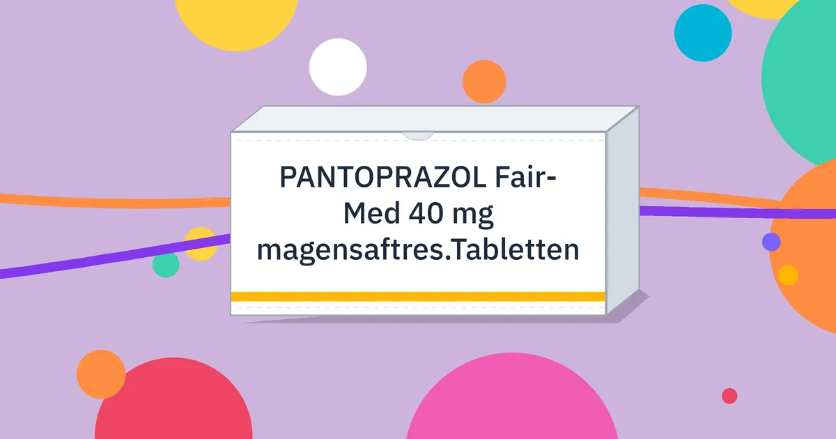 Symbolbild: Packung mit der Aufschrift PANTOPRAZOL Fair-Med 40 mg magensaftres.Tabletten (PZN 14214696) – Verfügbarkeit und Bezug in Apotheken in Frankfurt am Main