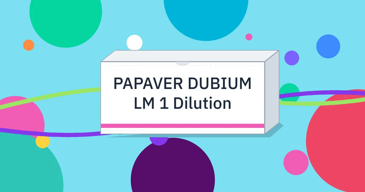 Symbolbild: Packung mit der Aufschrift PAPAVER DUBIUM LM 1 Dilution (PZN 13630665) – Verfügbarkeit und Bezug in Apotheken in Frankfurt am Main