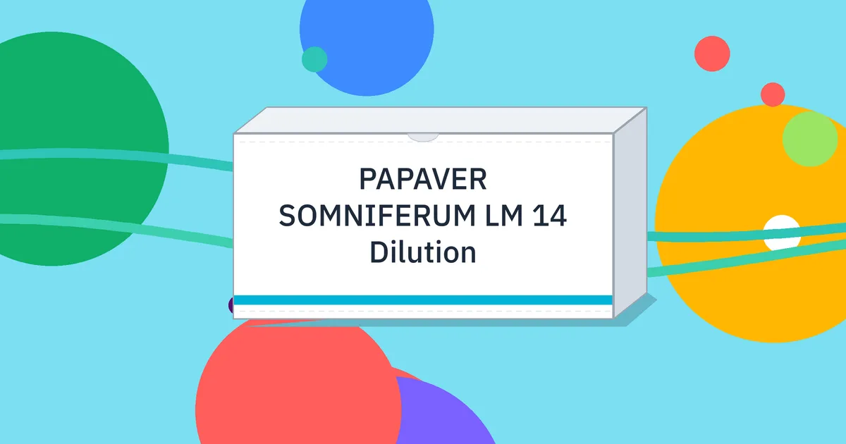 Symbolbild: Packung mit der Aufschrift PAPAVER SOMNIFERUM LM 14 Dilution (PZN 12975876) – Verfügbarkeit und Bezug in Apotheken in Frankfurt am Main