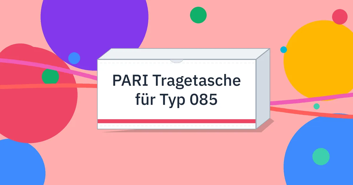 Symbolbild: Packung mit der Aufschrift PARI Tragetasche für Typ 085 (PZN 02859169) – Verfügbarkeit und Bezug in Apotheken in Frankfurt am Main