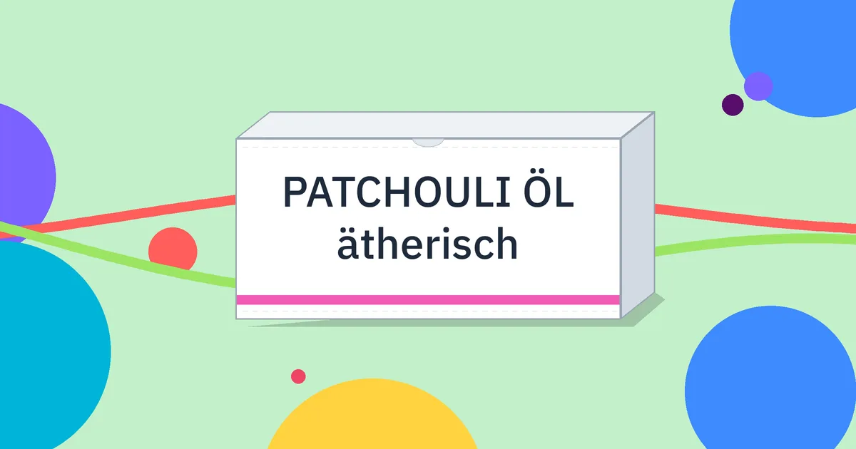 Symbolbild: Packung mit der Aufschrift PATCHOULI ÖL ätherisch (PZN 17429747) – Verfügbarkeit und Bezug in Apotheken in Frankfurt am Main