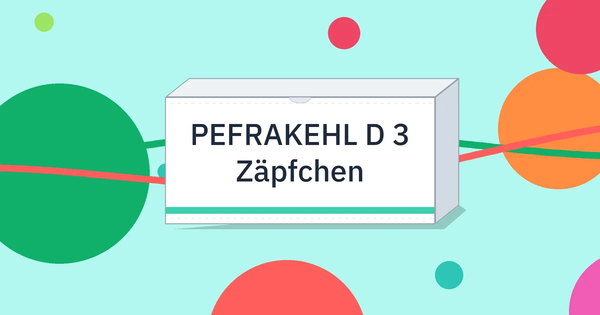 Symbolbild: Packung mit der Aufschrift PEFRAKEHL D 3 Zäpfchen (PZN 03206995) – Verfügbarkeit und Bezug in Apotheken in Frankfurt am Main