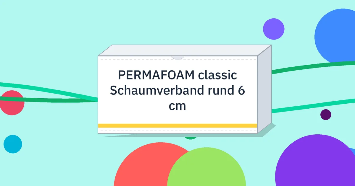 Symbolbild: Packung mit der Aufschrift PERMAFOAM classic Schaumverband rund 6 cm (PZN 17178311) – Verfügbarkeit und Bezug in Apotheken in Frankfurt am Main