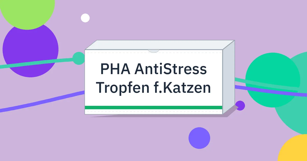 Symbolbild: Packung mit der Aufschrift PHA AntiStress Tropfen f.Katzen (PZN 06472065) – Verfügbarkeit und Bezug in Apotheken in Frankfurt am Main