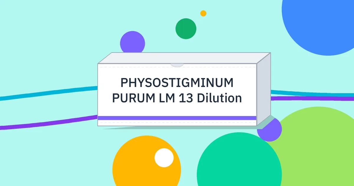 Symbolbild: Packung mit der Aufschrift PHYSOSTIGMINUM PURUM LM 13 Dilution (PZN 13035810) – Verfügbarkeit und Bezug in Apotheken in Frankfurt am Main