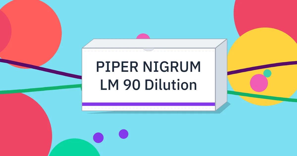 Symbolbild: Packung mit der Aufschrift PIPER NIGRUM LM 90 Dilution (PZN 13645129) – Verfügbarkeit und Bezug in Apotheken in Frankfurt am Main