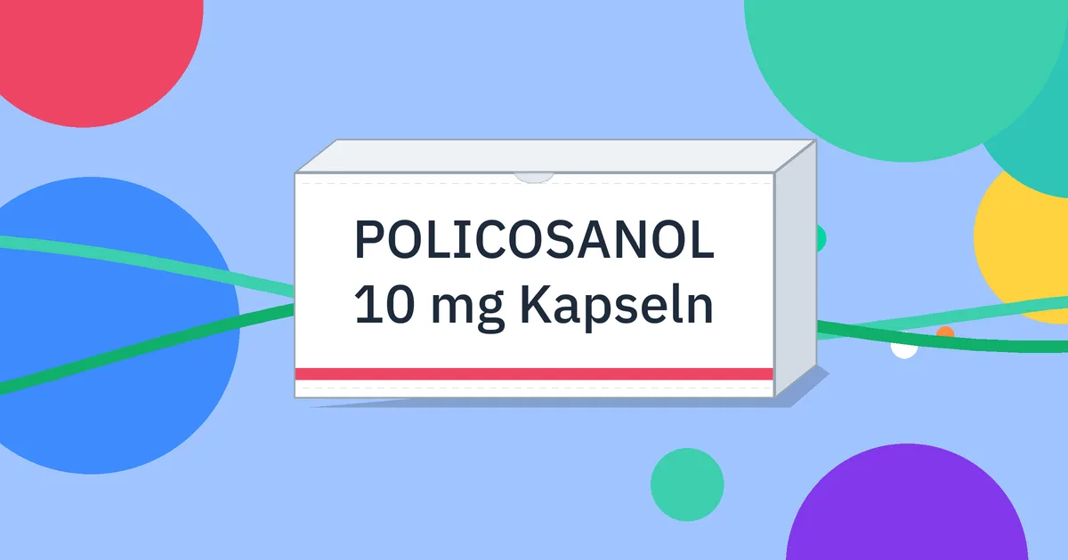 Symbolbild: Packung mit der Aufschrift POLICOSANOL 10 mg Kapseln (PZN 02336655) – Verfügbarkeit und Bezug in Apotheken in Frankfurt am Main