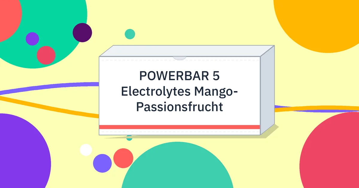 Symbolbild: Packung mit der Aufschrift POWERBAR 5 Electrolytes Mango-Passionsfrucht (PZN 15303137) – Verfügbarkeit und Bezug in Apotheken in Frankfurt am Main