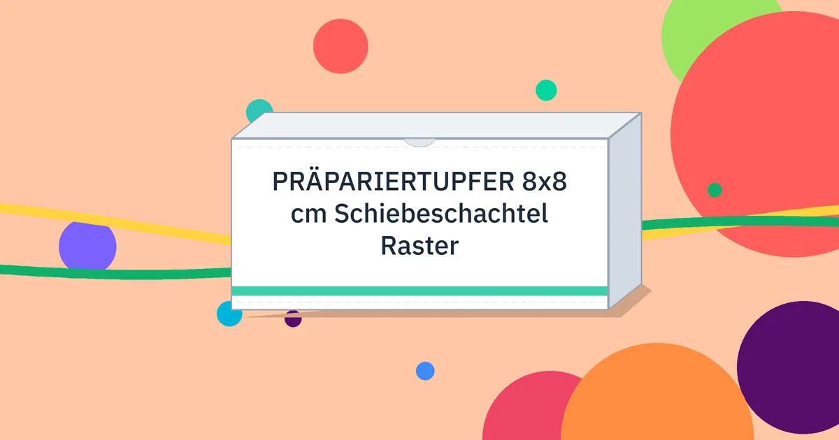 Symbolbild: Packung mit der Aufschrift PRÄPARIERTUPFER 8x8 cm Schiebeschachtel Raster (PZN 04925781) – Verfügbarkeit und Bezug in Apotheken in Frankfurt am Main