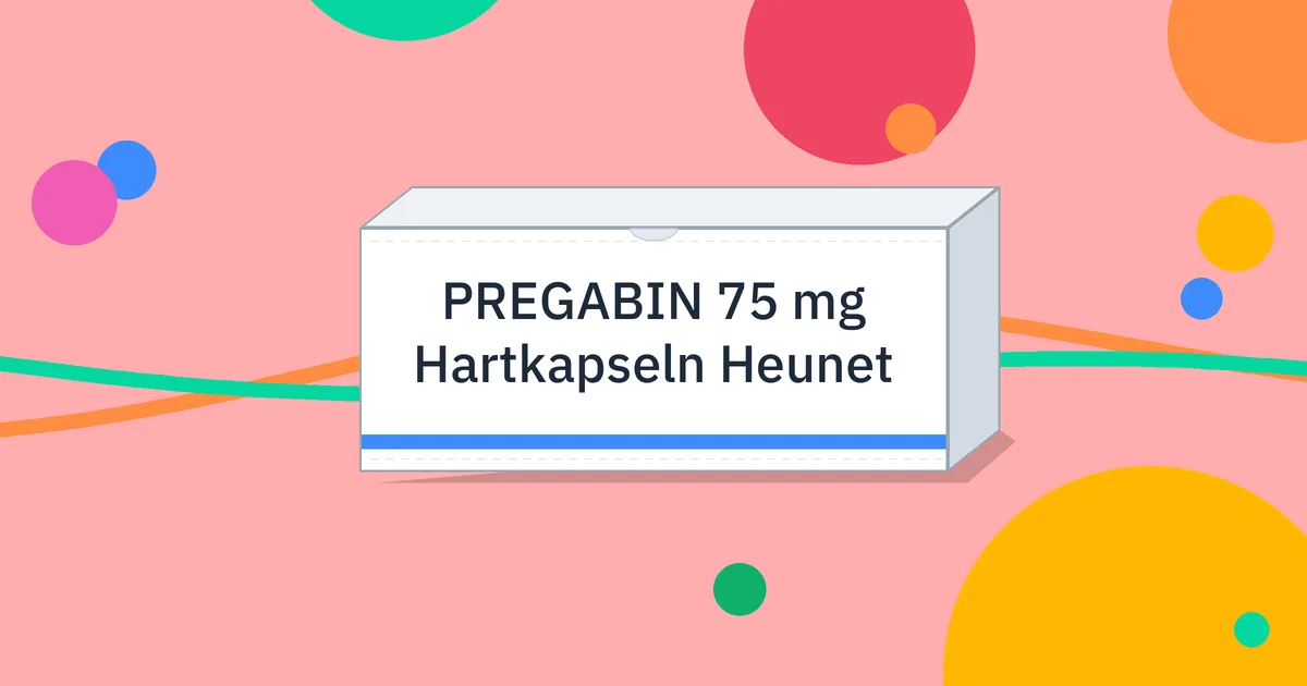 Symbolbild: Packung mit der Aufschrift PREGABIN 75 mg Hartkapseln Heunet (PZN 15303864) – Verfügbarkeit und Bezug in Apotheken in Frankfurt am Main